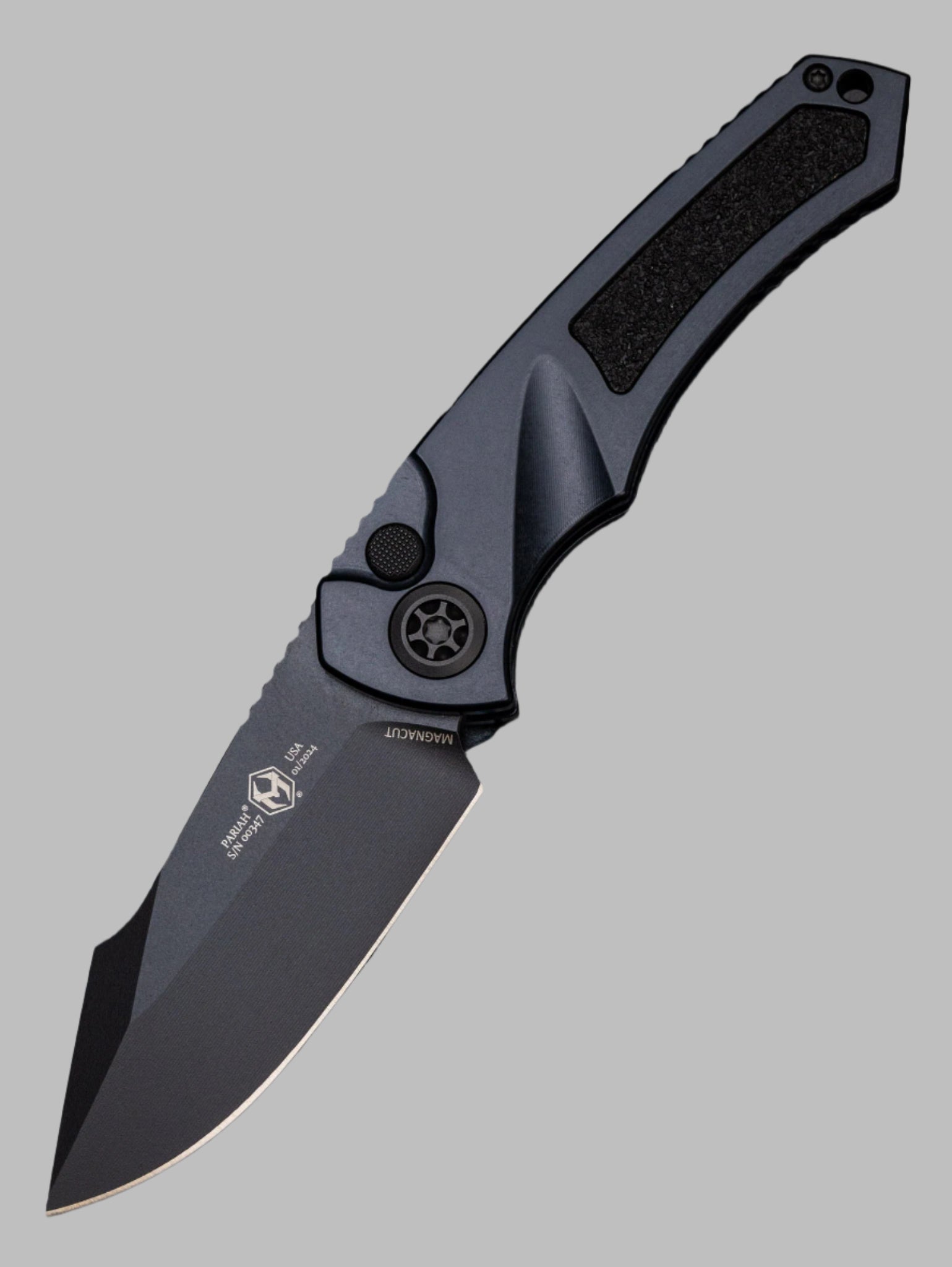 Heretic Knives Pariah Auto Black Tactical & Black MagnaCut H048-4A-T – BR OP