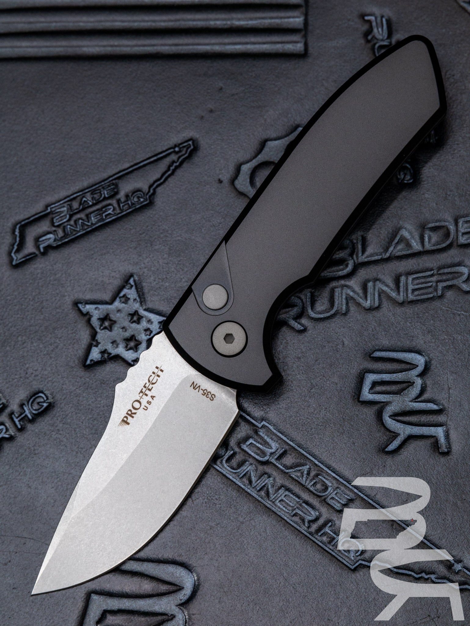 PROTECH LES GEORGE SBR SHORT BLADED ROCKEYE AUTOMATIC KNIFE 2.5" STONE