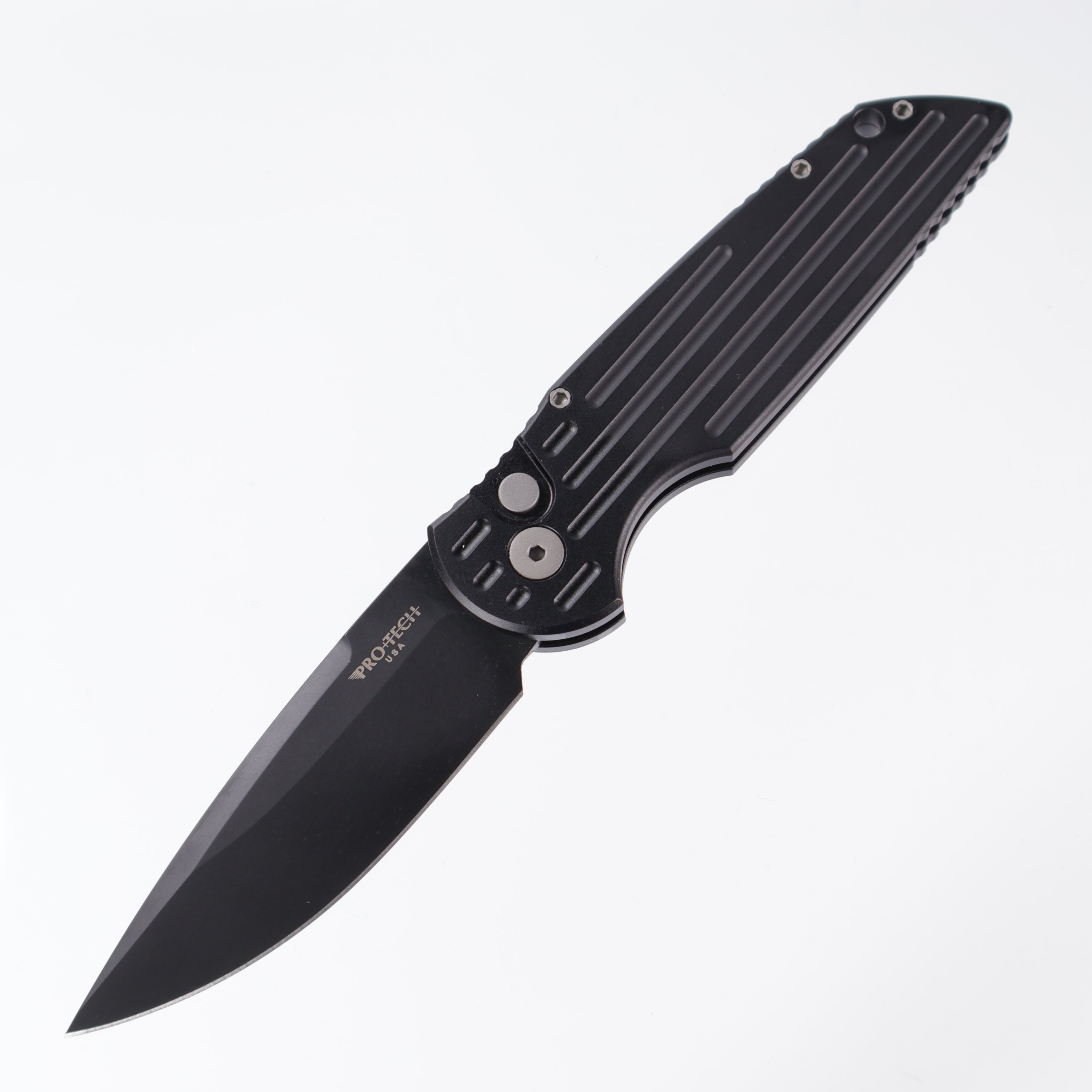 Protech TR-3 BT MC - Black Handle w/ grooves - DLC Magnacut – BR OP