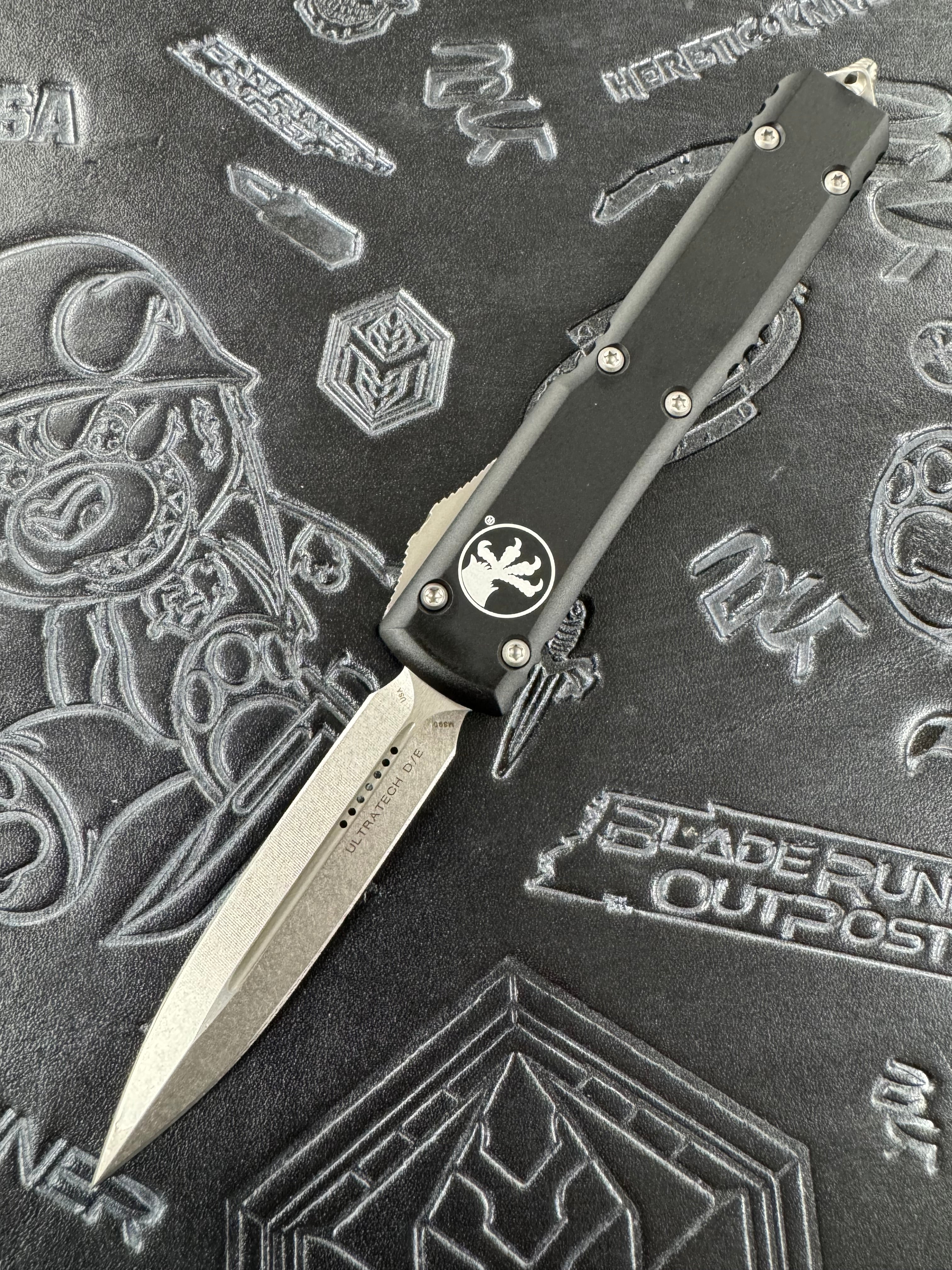 Microtech Ultratech Double Edge Stonewash Standard & Black 122-10 New ...