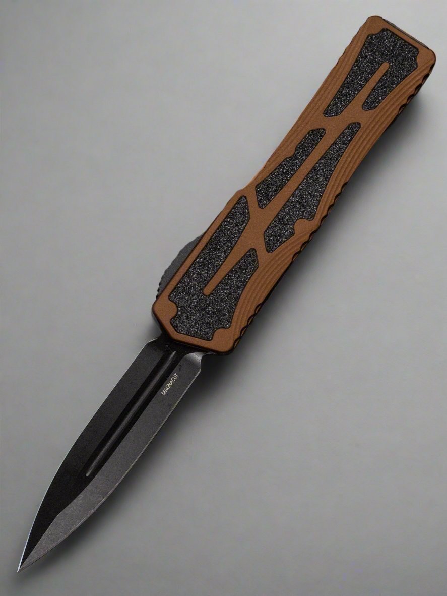 Heretic Knives Colossus Double Edge Dagger DLC Magnacut Rootbeer Alumi