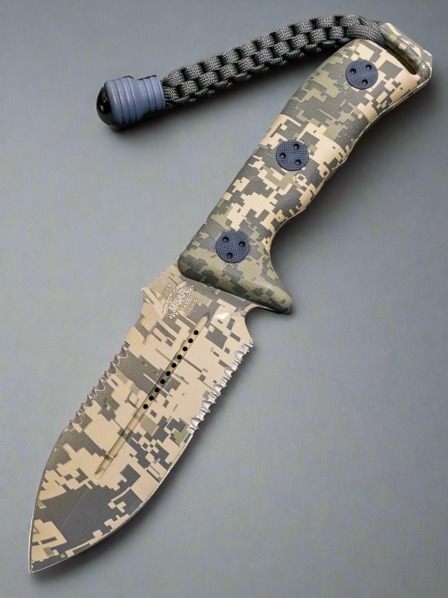 Pre Owned Microtech Crosshair Knife Digital Camo Fixed Double Edge (Di ...