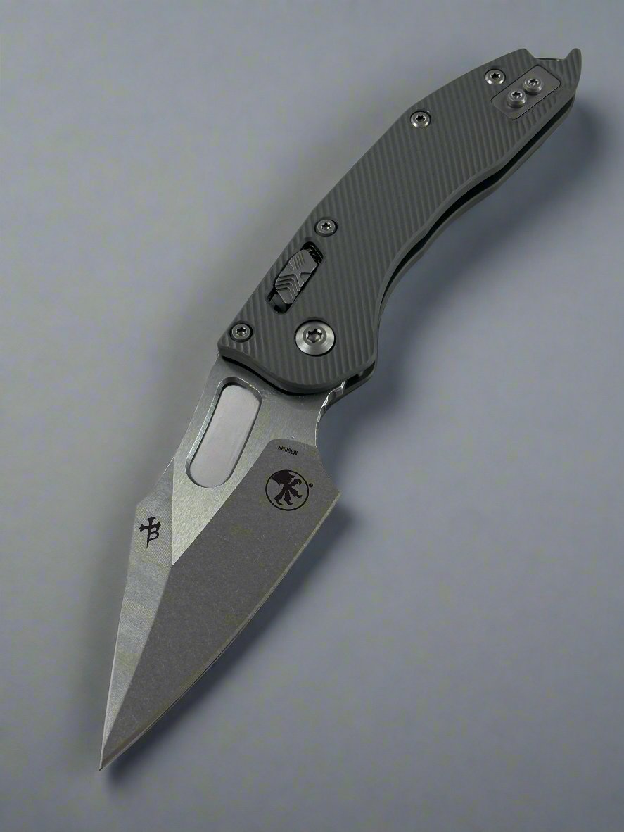 Microtech Knives Manual Stitch RAM LOK Fluted Natural Clear M390MK 169 ...