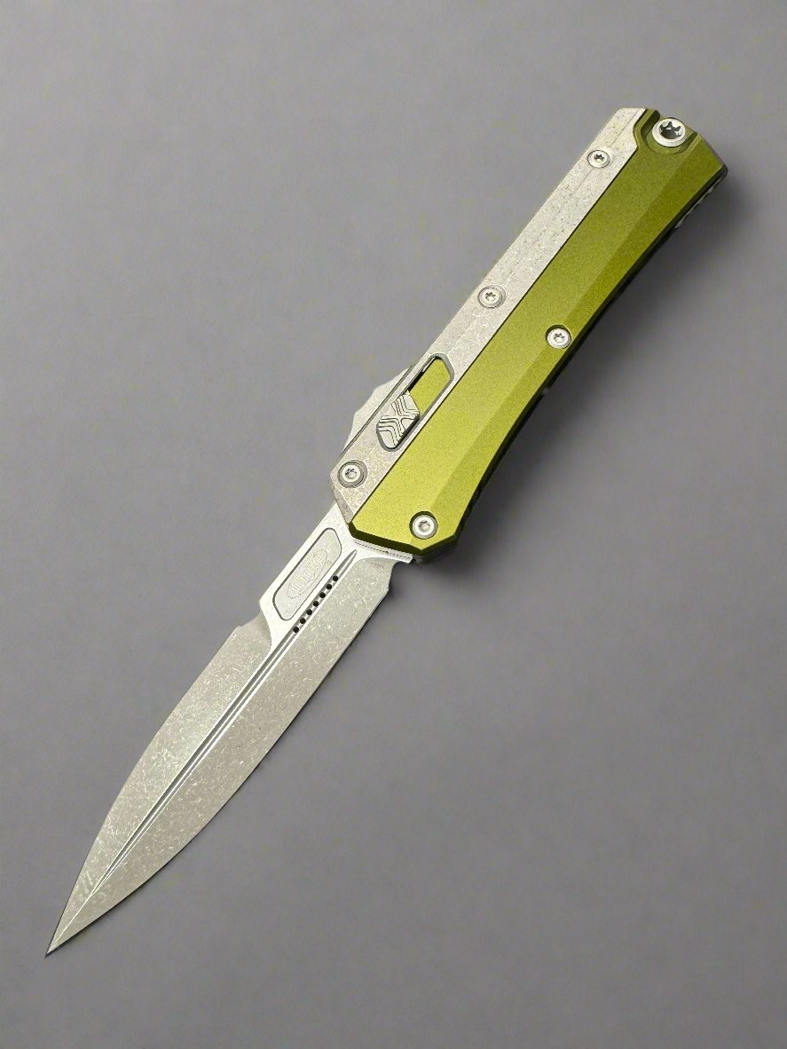 MICROTECH "GLYKON" OD GREEN OTF AUTOMATIC KNIFE ALUMINUM/TITANIUM 3.75
