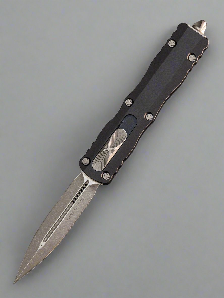Microtech 225-10 Dirac AUTO OTF Knife 2.92" Stonewashed Double Edge Da