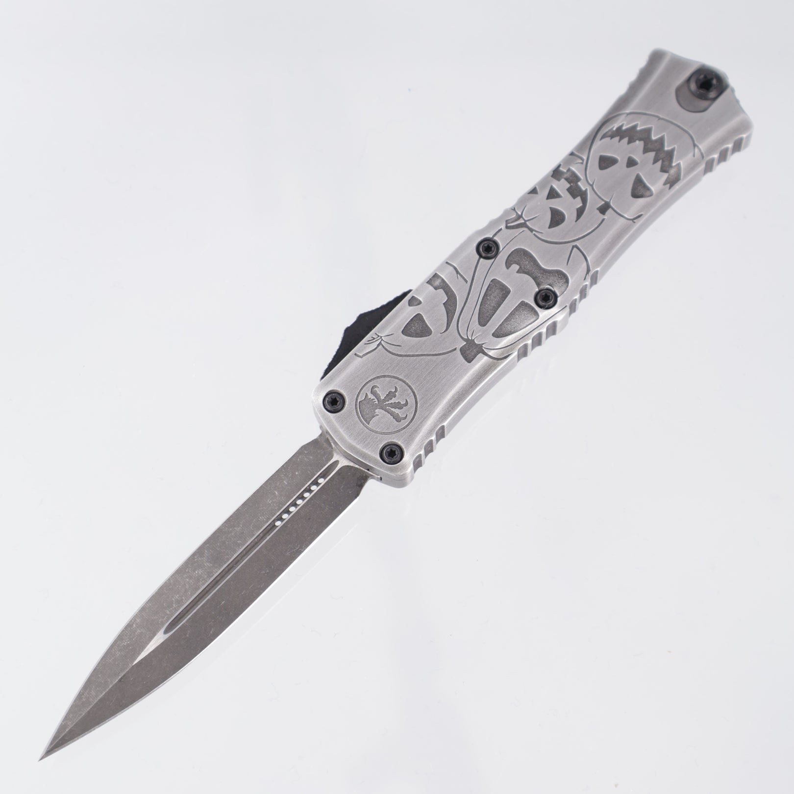 Microtech Hera 2 Mini - Halloween Jack-o'-Lantern Brushed Metal - Apoc ...