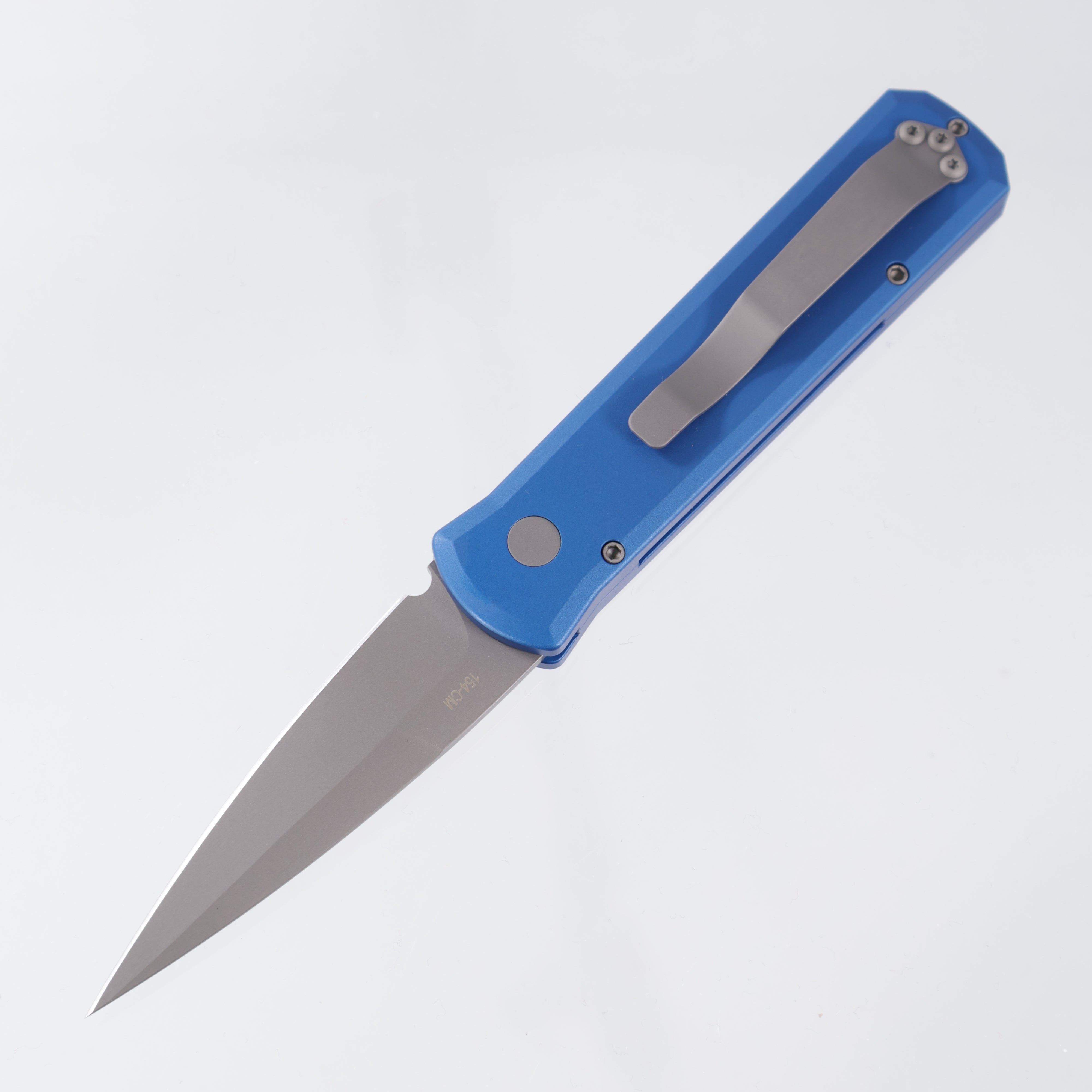 Protech Godson 720-BLUE - Blue Handle - Beadblast 154CM – BR OP