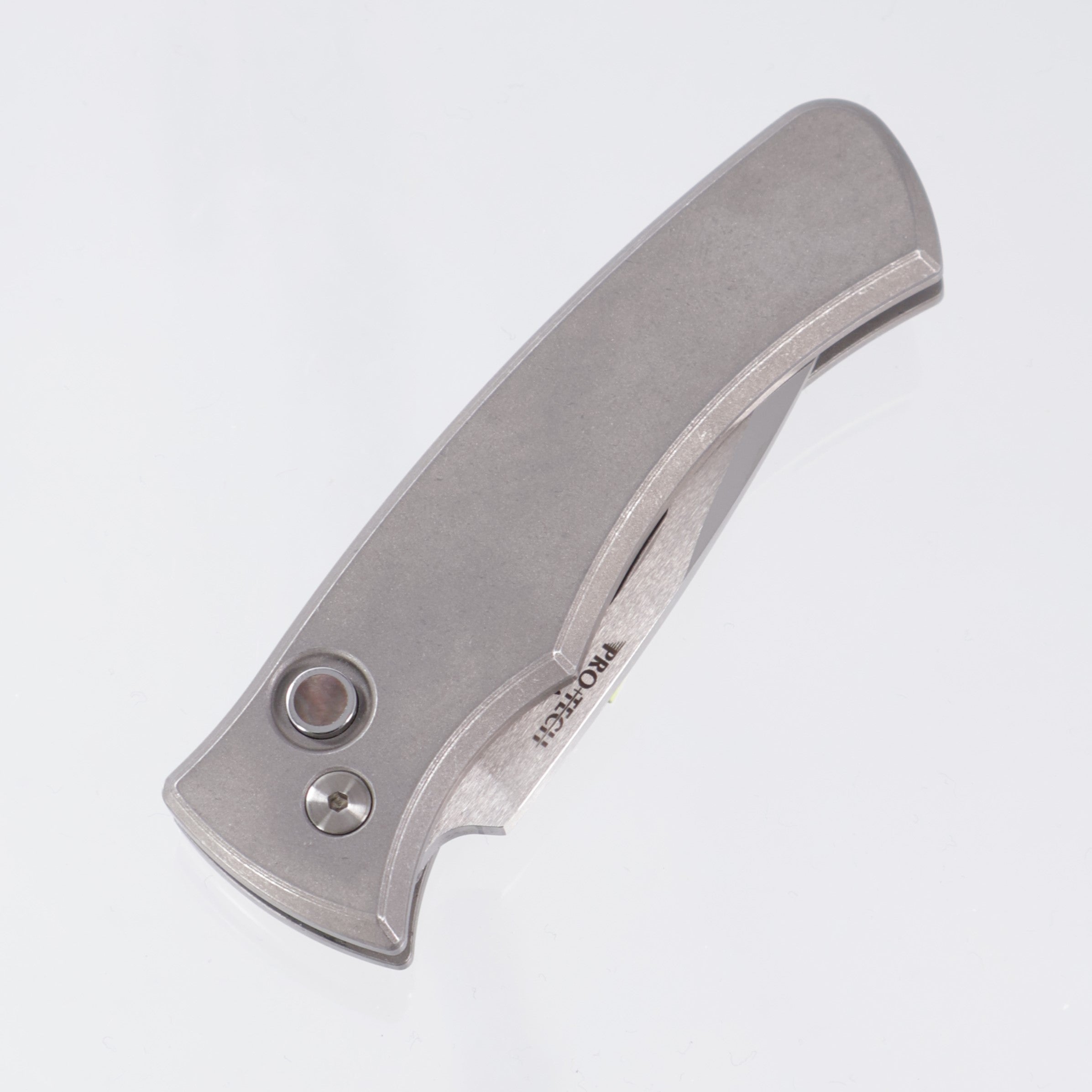 Protech Duke 2025 Custom 002 - Stainless Steel Handle w/ Black Lip Pea ...