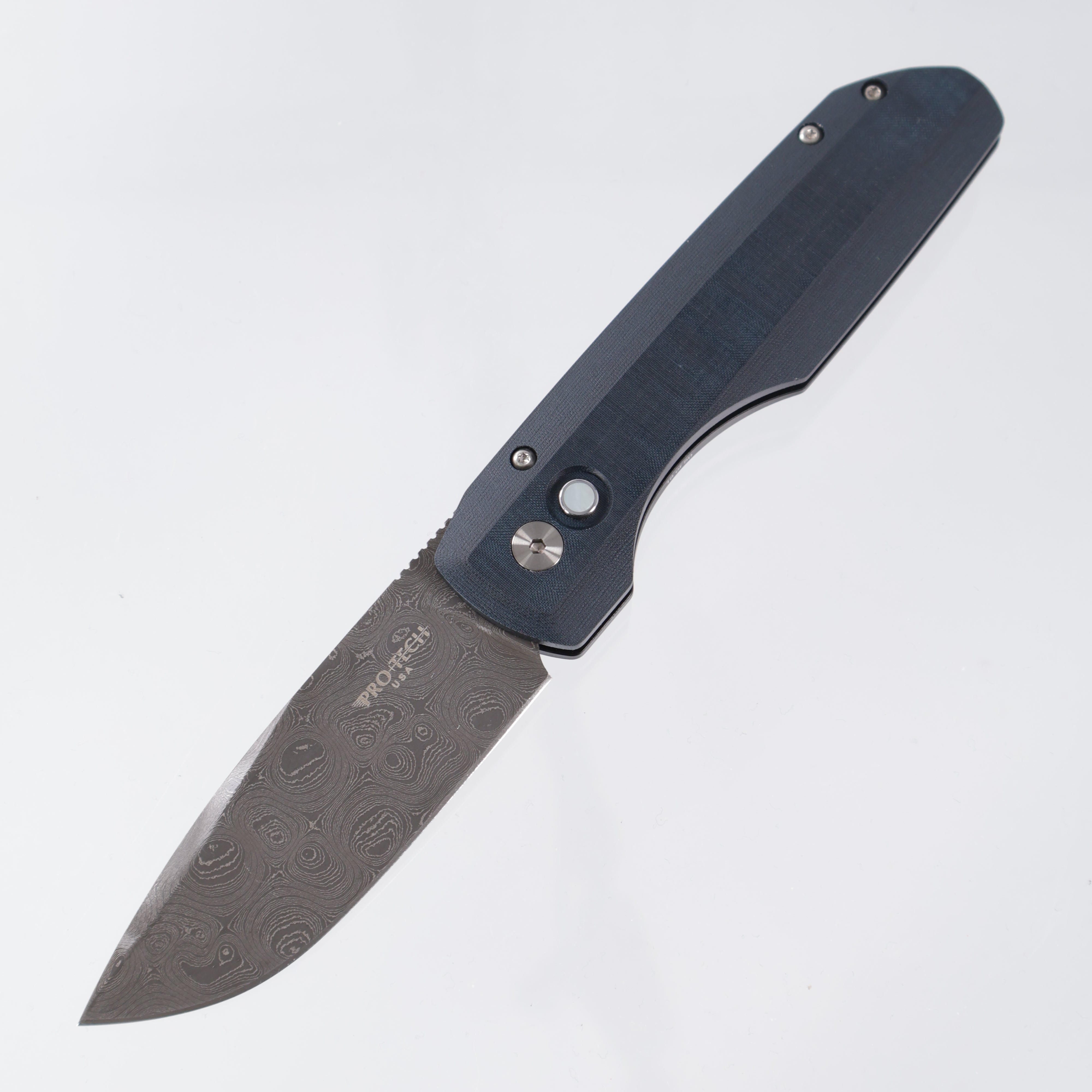 Protech x Vero Synapse Auto 2025 Custom 003 - Blue Linen Micarta Lid w ...