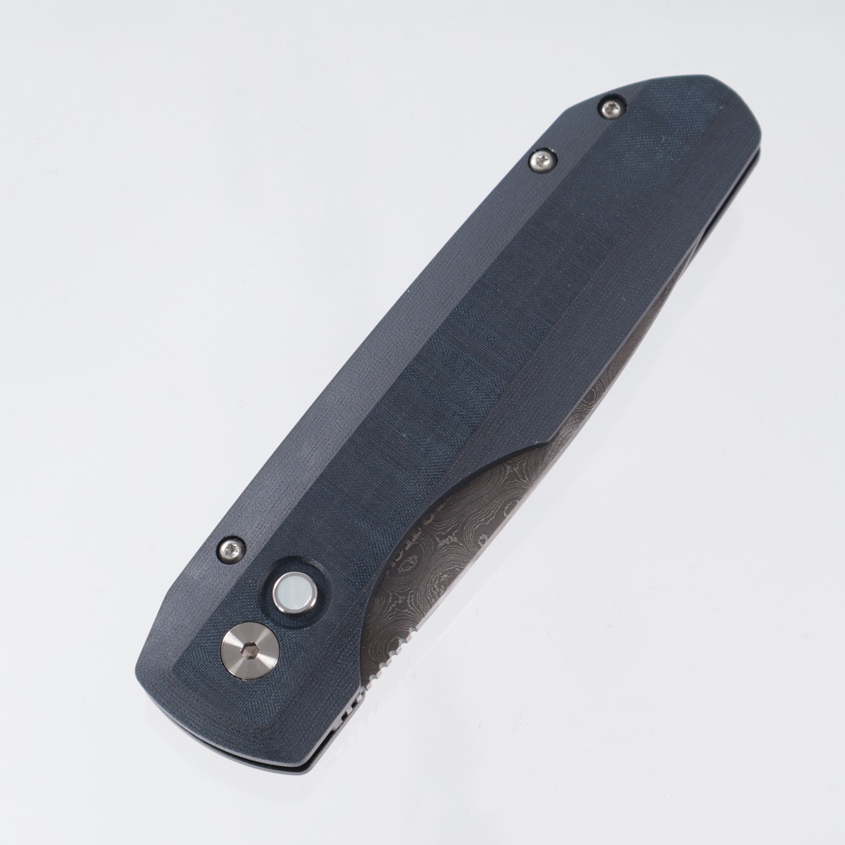 Protech x Vero Synapse Auto 2025 Custom 003 - Blue Linen Micarta Lid w ...
