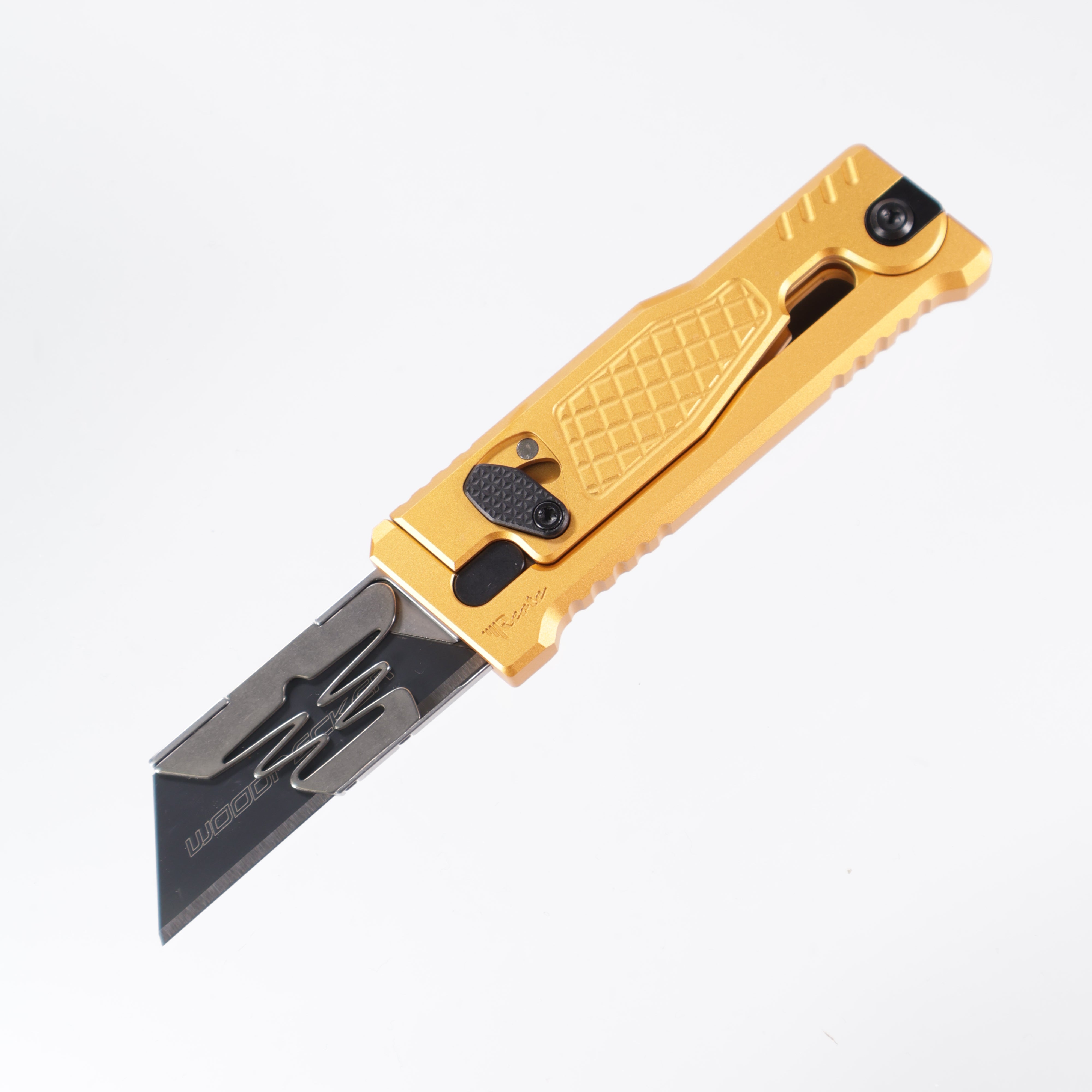 Reate EXO-U Utility - Diamond Pattern Yellow, Aluminum Handle Box Cutt