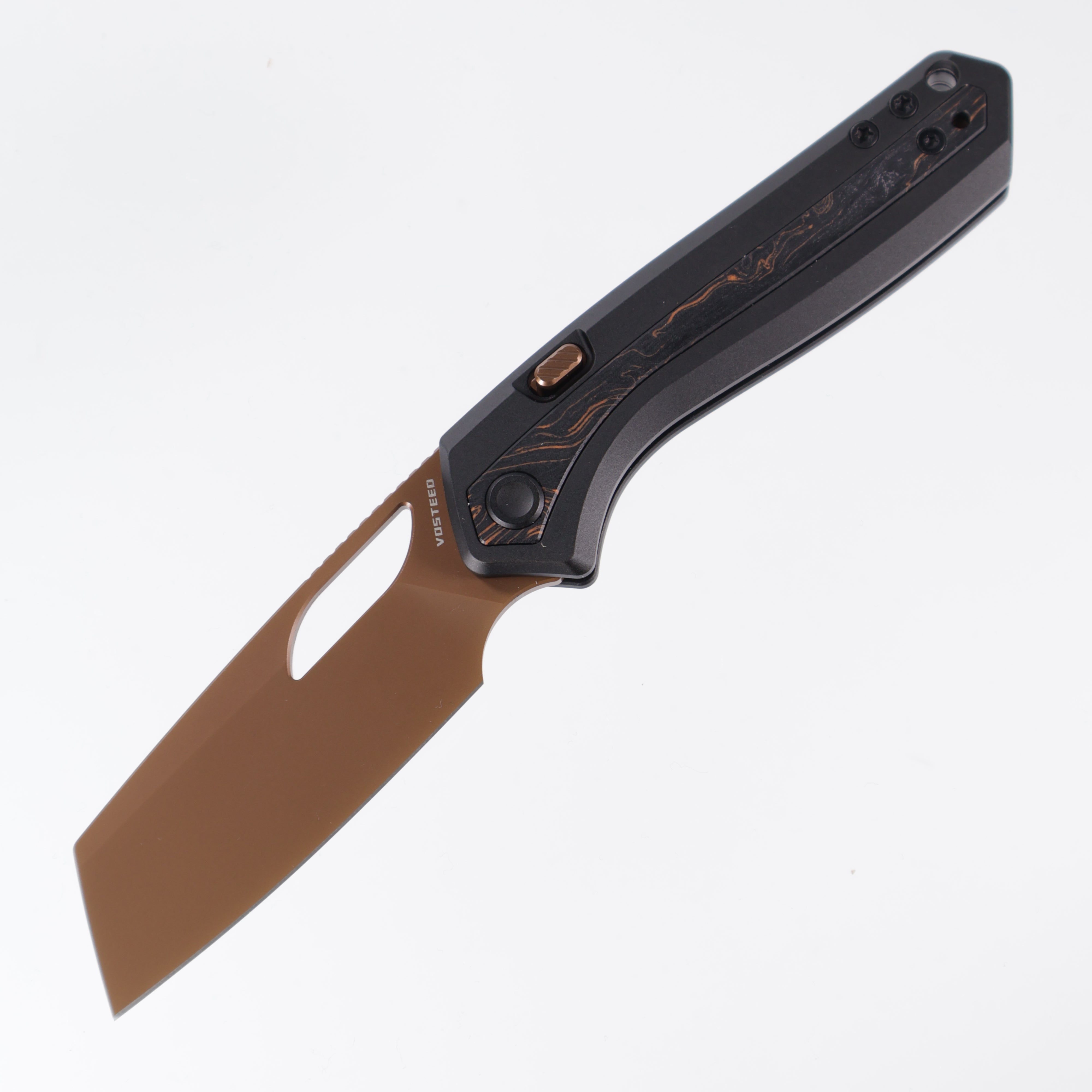 Vosteed Kroc - Black Aluminum w/ Topo G10 inlays - Copper Dunes S35VN ...